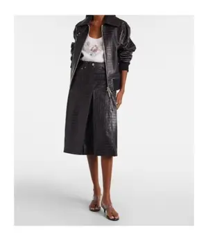 Rabanne Croc-effect Leather Blouson Jacket