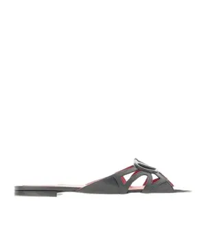 Valentino Garavani Logo Slippers - Black