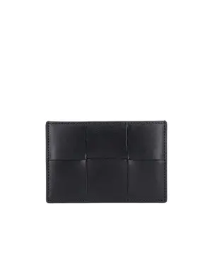 Bottega Veneta Woven Card Holder - Black