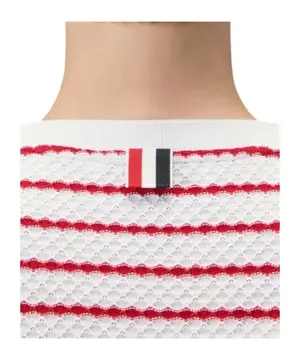 Thom Browne Striped Honeycomb-rib T-shirt