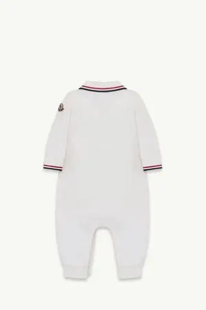 Moncler Tricolor-trimmed Cotton Piquet Baby Grow