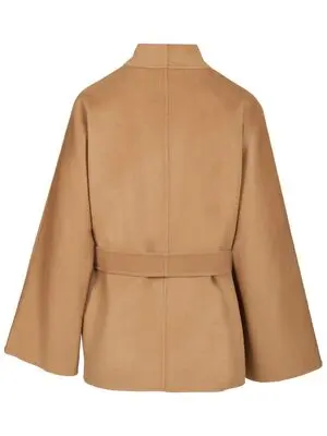Max Mara Belted Kimono-sleeve Wool Coat - Camel
