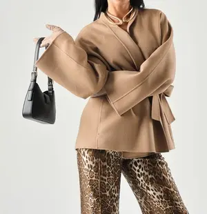 Max Mara Belted Kimono-sleeve Wool Coat - Camel