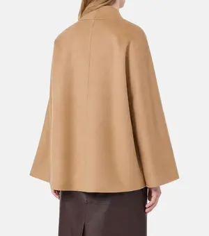 Max Mara Belted Kimono-sleeve Wool Coat - Camel