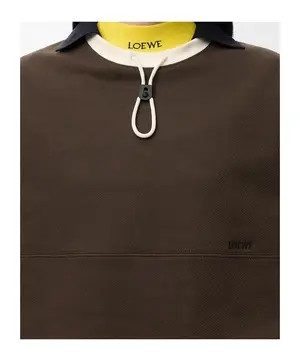 Loewe Embroidered Cotton Fleece Sweatshirt - Brown