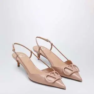 Valentino Garavani Vlogo Signature Patent Leather Slingback Pumps - Pink