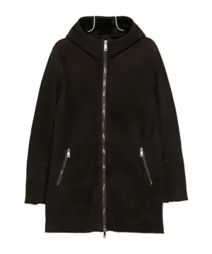 GIORGIO BRATO Long-sleeve Hooded Zip-up Jacket - Black