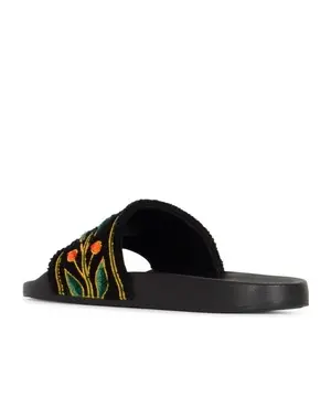 Casablanca Embroidered Terry Slides