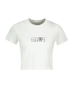 MAISON MARGIELA Short Sleeve Cropped T-shirt - White