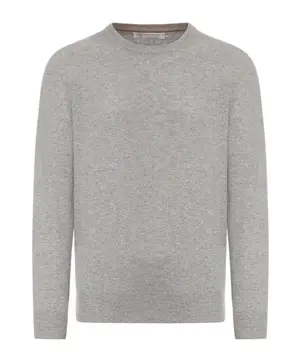 Brunello Cucinelli Crew Neck Long-sleeved Knitwear - Gray