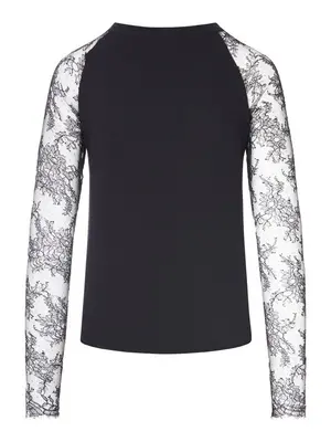 Valentino Garavani Printed Crewneck Lace Top - Green