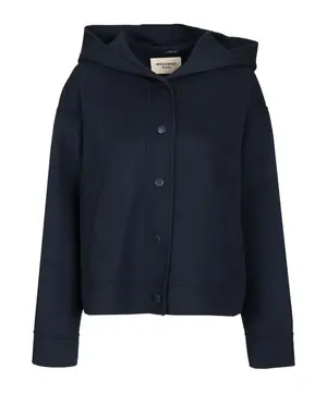 Max Mara Boxy Hooded Jacket With Snap Closure