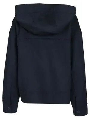 Max Mara Boxy Hooded Jacket With Snap Closure