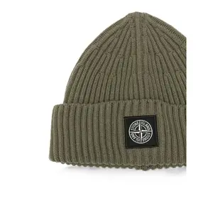 Stone Island Compass Patch Ribbed Beanie