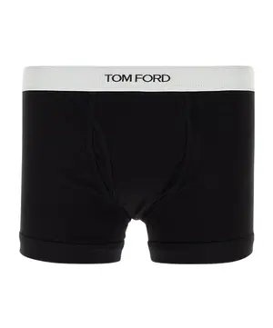 TOM FORD Two-piece Elastic Waist Boxer Shorts - Black