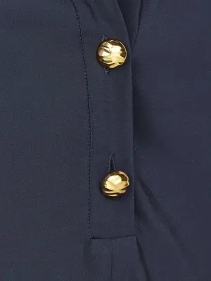 Max Mara Classic Collar Polo Top - Blue