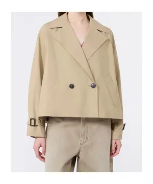 Max Mara Short Water-repellent Canvas Trench Coat
