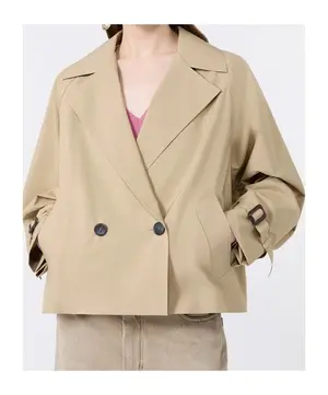Max Mara Short Water-repellent Canvas Trench Coat