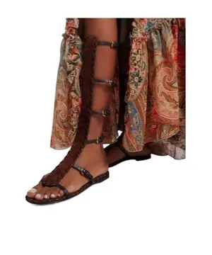 GIANVITO ROSSI Suede Gladiator Sandals