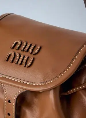 Miu Miu Logo Leather Backpack