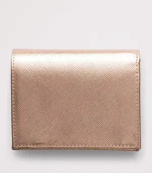 Prada Small Metallic Saffiano Leather Wallet