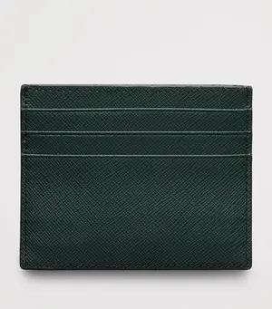 Prada Saffiano Leather Card Holder - Green