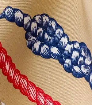 Prada Silk Twill Ropes Print Square Scarf
