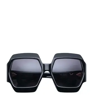 JACQUES MARIE MAGE Grand Funk Hexagonal Sunglasses - Black