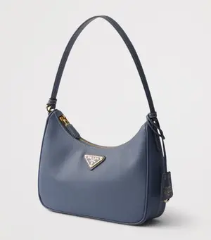Prada Mini Saffiano Leather Re-edition 2005 Top-handle Bag - Blue