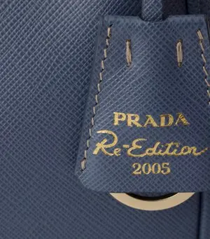 Prada Mini Saffiano Leather Re-edition 2005 Top-handle Bag - Blue