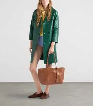 Prada Large Woven Leather Tote Bag
