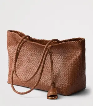 Prada Large Woven Leather Tote Bag