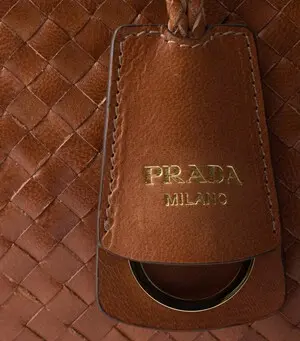 Prada Large Woven Leather Tote Bag