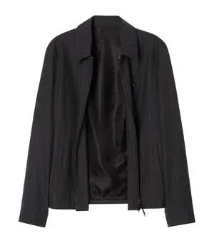 Burberry Bloomsbury Wool Pinstripe Harrington Jacket