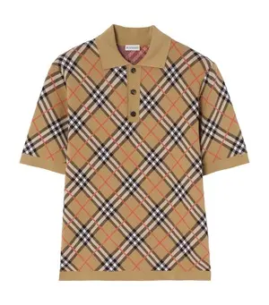 Burberry Check Polo Shirt - Beige