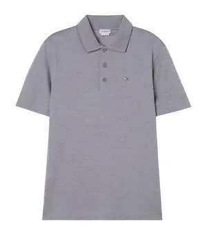 Burberry Cotton Metallic Ekd Polo Shirt - Grey