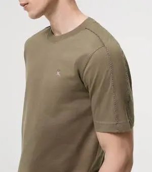 Burberry Cotton Check-piping Slim T-shirt - Brown