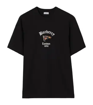 Burberry Cotton T-shirt With Embroidered Flag Motif