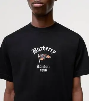 Burberry Cotton T-shirt With Embroidered Flag Motif