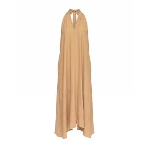 TANTRA SPAIN SL Halterneck Midi Dress - Beige