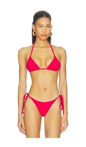 Bond Eye Isla Triangle Bikini Top In Red - Chilli