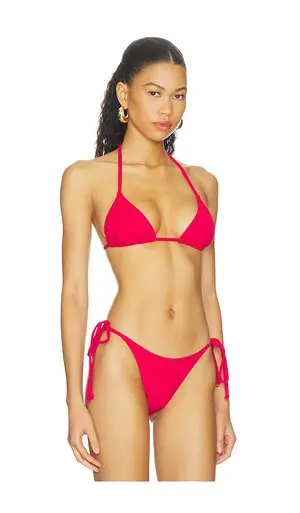 Bond Eye Isla Triangle Bikini Top In Red