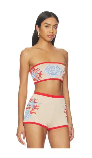 Retrofete Aralyn Knit Bandeau In Neutral