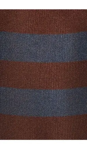 SEROYA Benni Metallic Knit Dress In Rust