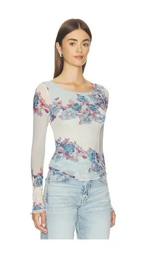 Free People Lilly Printed Long Sleeve Top