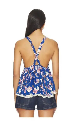Free People Rome Printed Tank In Navy