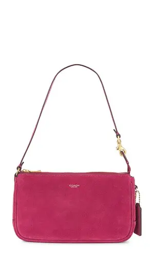 COACH Suede Plaza Bag In Pink
