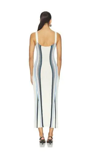 Theory Drape Tank Dress In White,blue