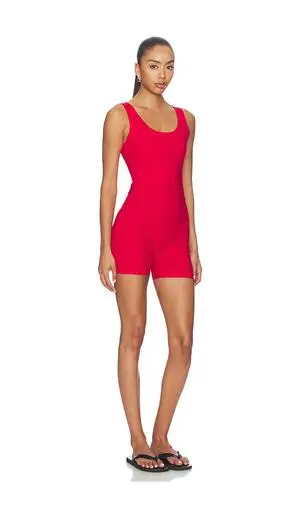 Year Of Ours Ribbed Johanna Onesie In Red