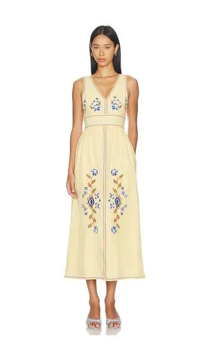 CLEOBELLA Jessamyn Ankle Dress In Lemon